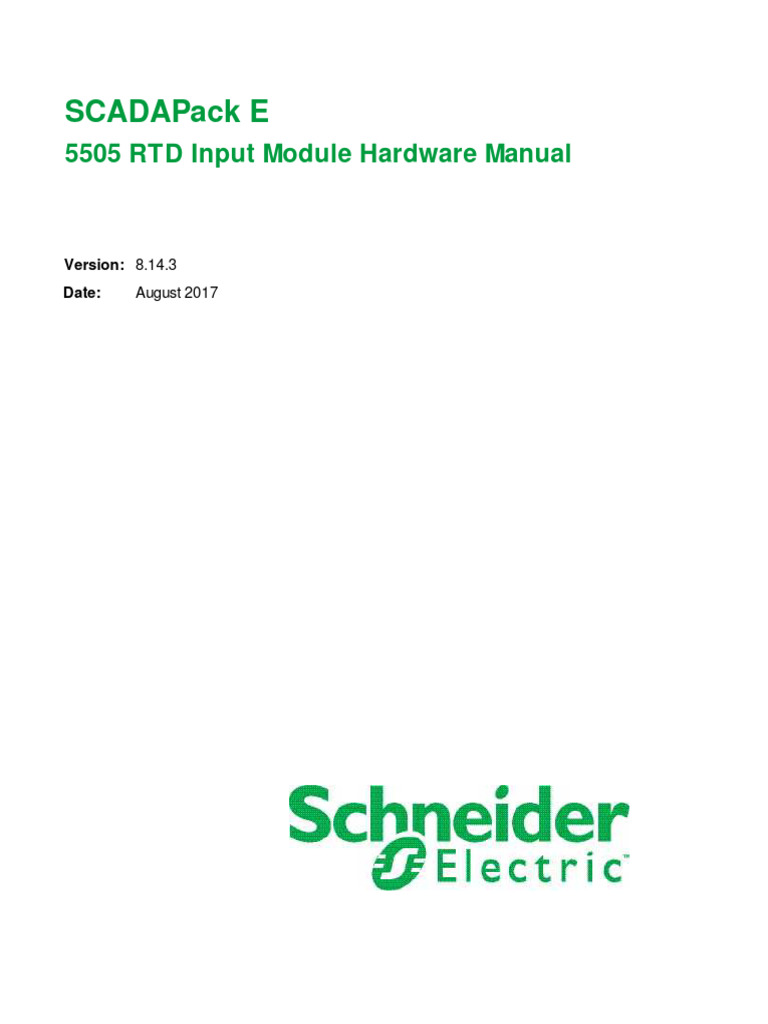 SCADAPack 5505 RTD Module Guide | PDF | Power Supply | Programmable Logic Controller