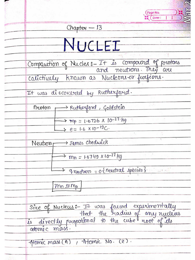 Nuclei Class 12 | PDF