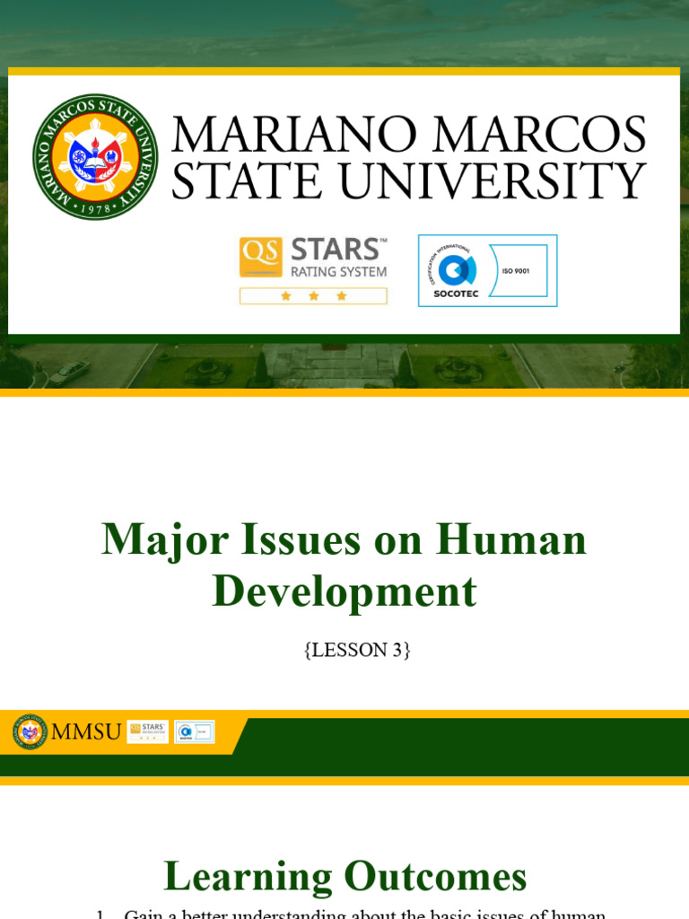LESSON 3 Major Issues of Human Development | PDF | Developmental ...