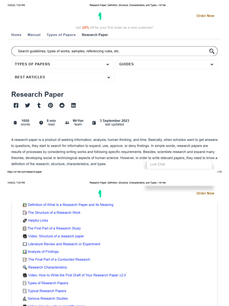 Research Paper - Definition, Structure, Characteristics, and Types ...