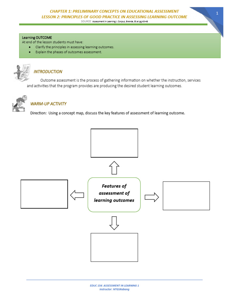 Lesson 2 Principles in Assessing Learning Outcome | PDF | Educational ...