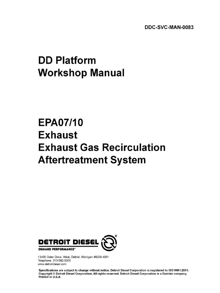 DD Exhast Egr After Treat Ddc-Svc-Man-0083 | PDF | Mechanical ...