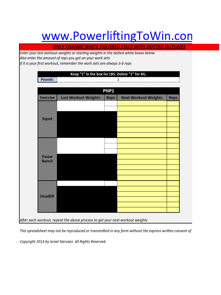 ProgrammingToWin Workout Calculator v1.3 | PDF | Weight Training | Weight