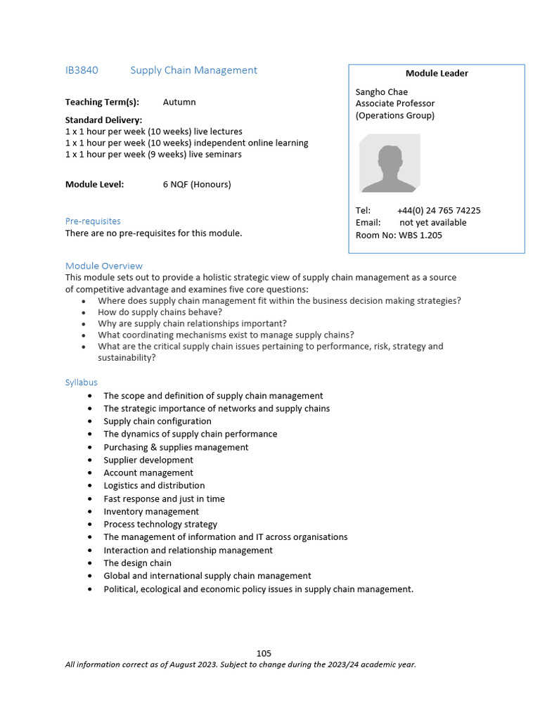 Wbs Ug Exchange Student Module Handbook 2023-2024-105-106 | PDF ...