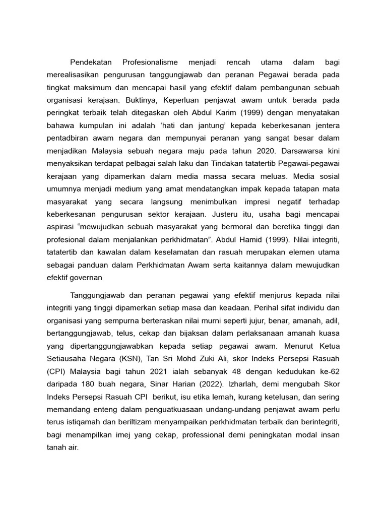 Tanggungjawab Dan Peranan Pegawai | PDF