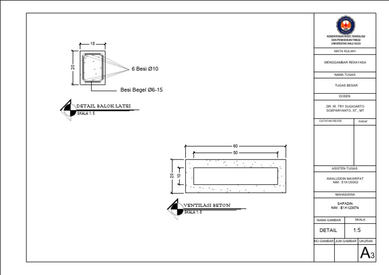 Detail Balok Latei Fadin | PDF