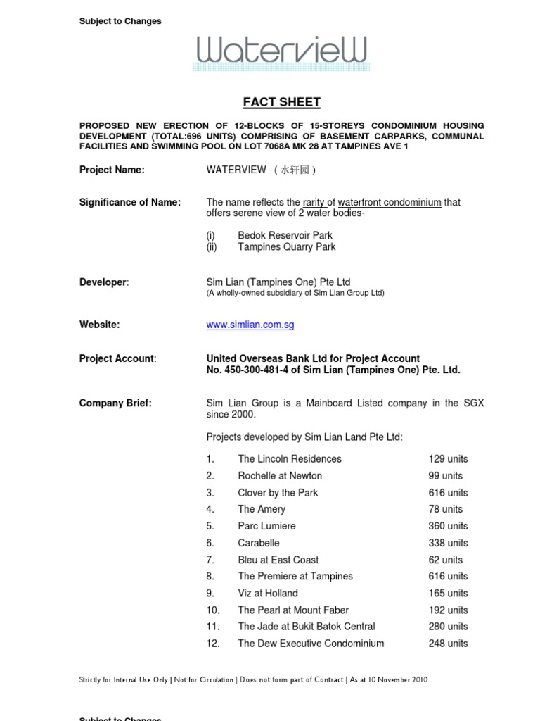 Waterview Fact Sheet | Download Free PDF | Kitchen Stove | Kitchen