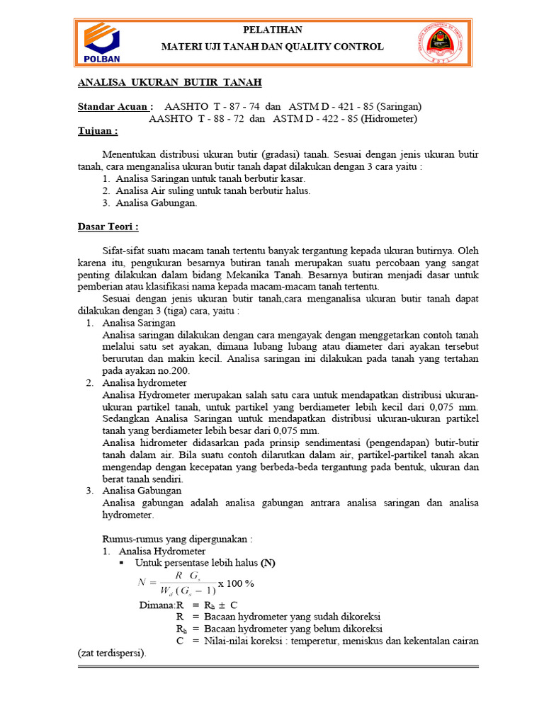 Analisis Ukuran Butir Tanah dan Batuan | PDF | Sains & Matematika