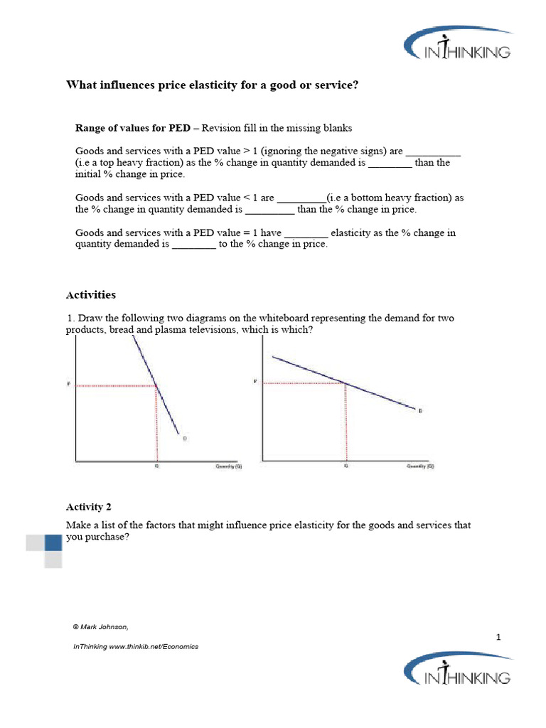 2.5.3 PED Determinants | PDF | Price Elasticity Of Demand | Prices