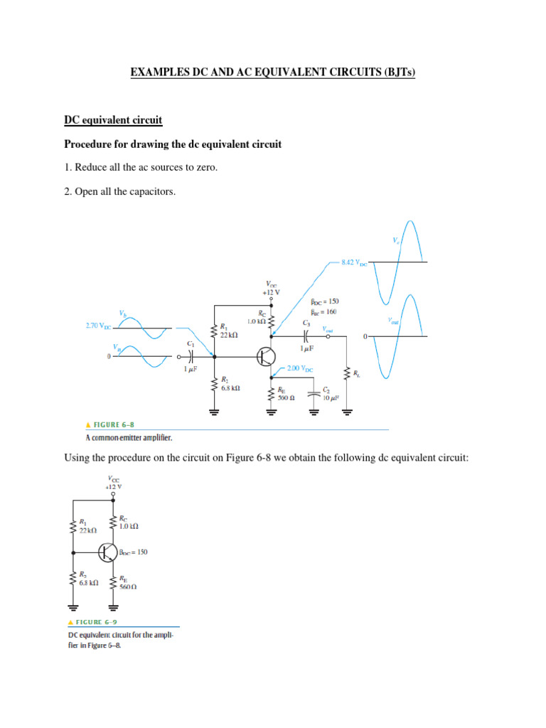 DC and AC Equivalent Circuits | PDF
