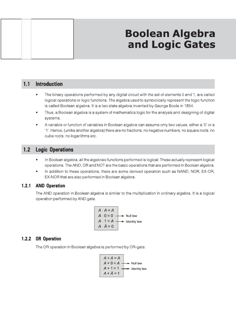 Boolean Algebra & Logic Gates | PDF