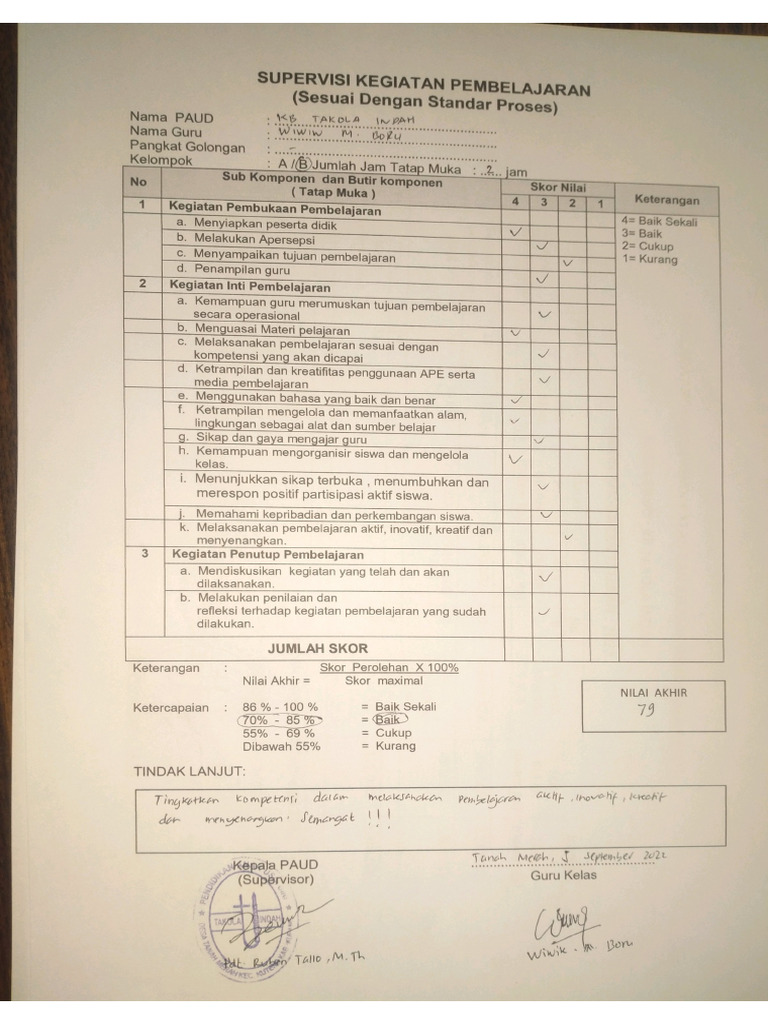 Lembar Supervisi | PDF