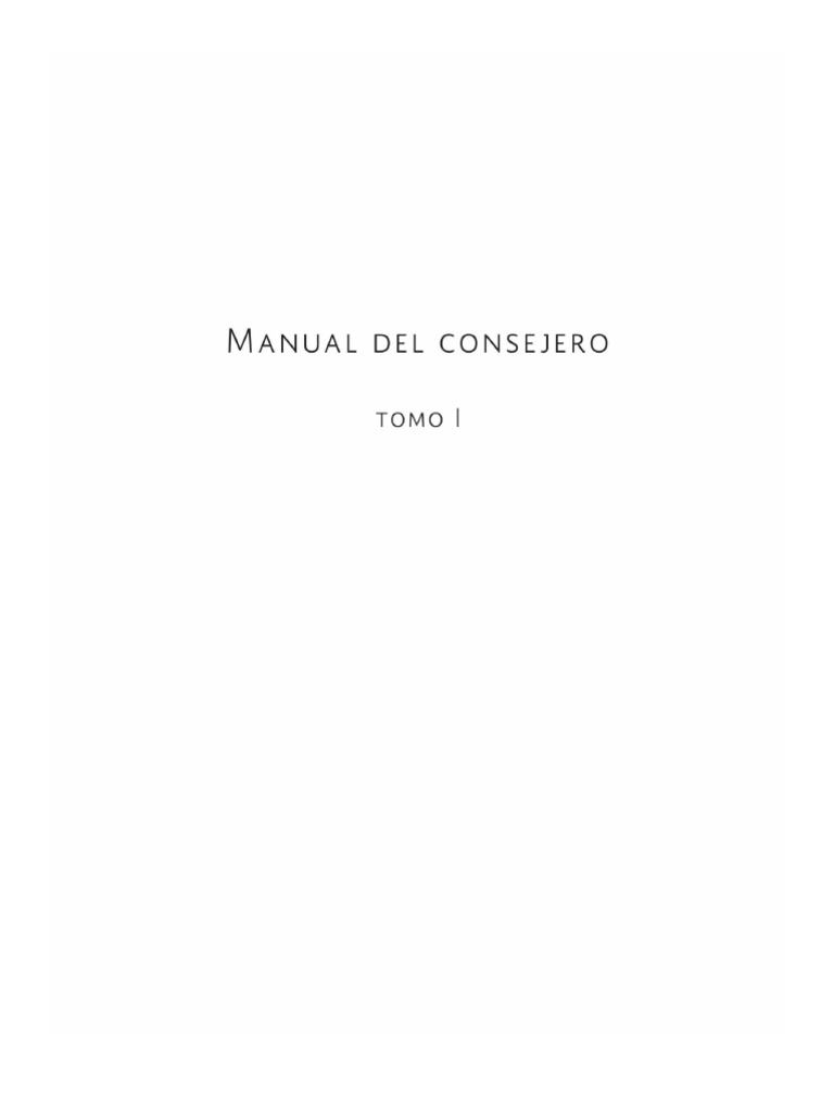 Manual Del Consejero Tomo I 01 110 | PDF