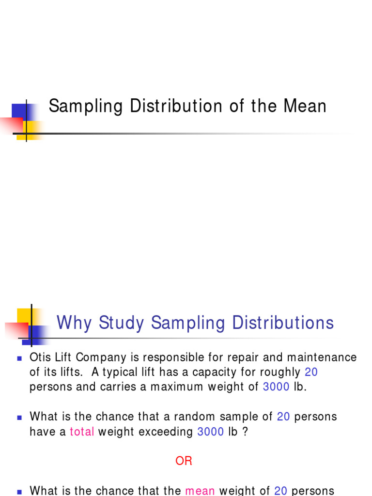 01 Sampling Distribution of The Mean (Revision) | PDF | Sampling ...