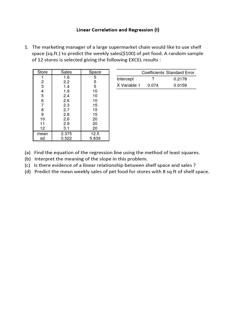 07a Linear Correlation & Regression (I) | PDF | Teaching Methods & Materials