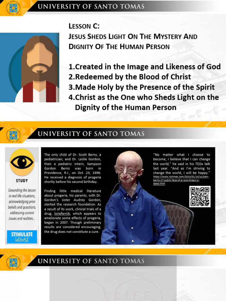 3 Jesus Sheds Light On The Mystery and Dignity of The Human Person 1 ...