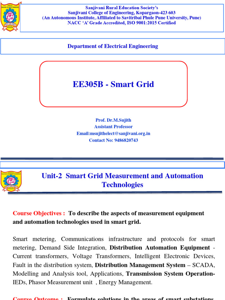 Unit 2 Smart Grid Measurement And Automation Technologies Pdf Electrical Substation Analog