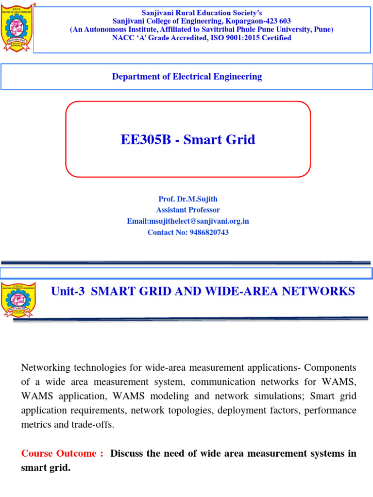 Unit-3 Smart Grid and Wide-Area Networks | PDF | Computer Network | Computer Engineering