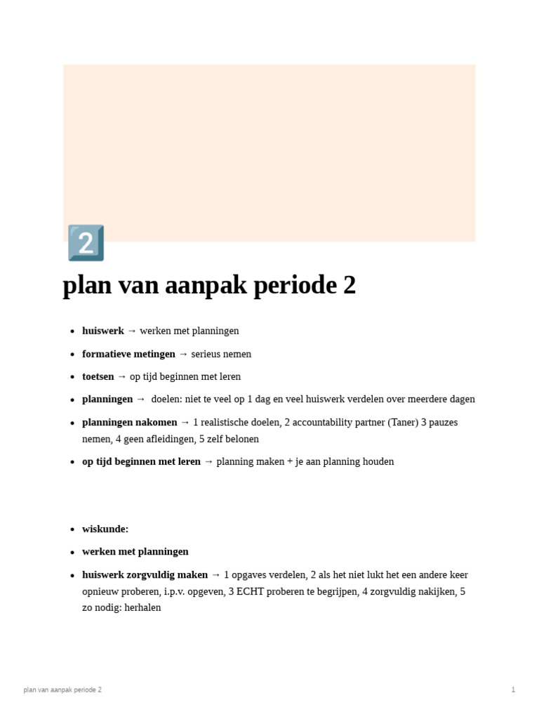 Plan Van Aanpak p2 | PDF