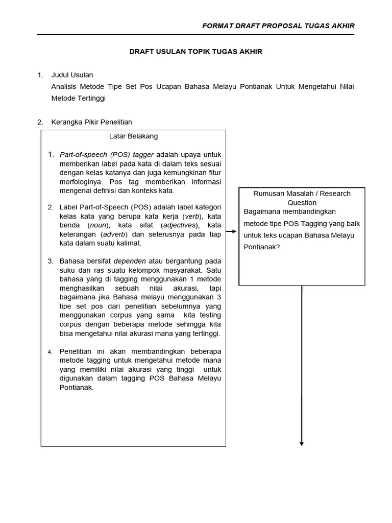 02 - Format Draft Usulan Topik Tugas Akhir Pba | PDF
