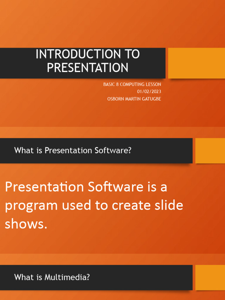 Introduction To Presentation-Bs7 Computing | PDF | Microsoft Power Point | Computing