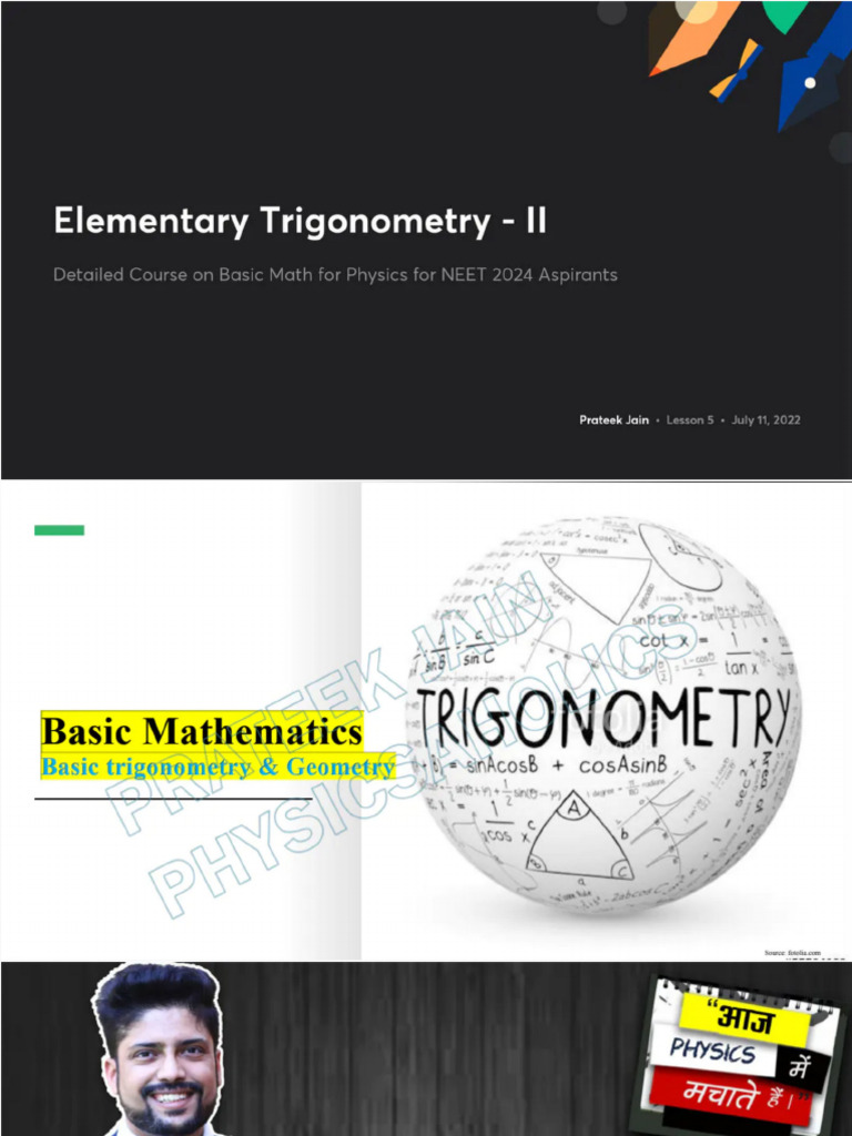 Elementary Trigonometry II With Anno | PDF