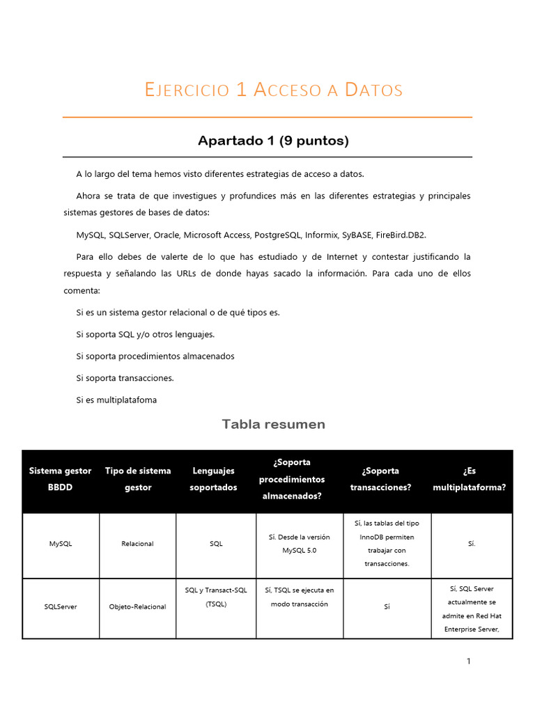 Ejercicio Resuelto Acceso Datos DAM 01 | PDF | Mi sql | Servidor SQL de Microsoft