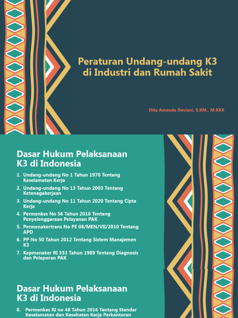 2 Peraturan Undang-Undang K3 Di Industri Dan Rumah Sakit | PDF ...