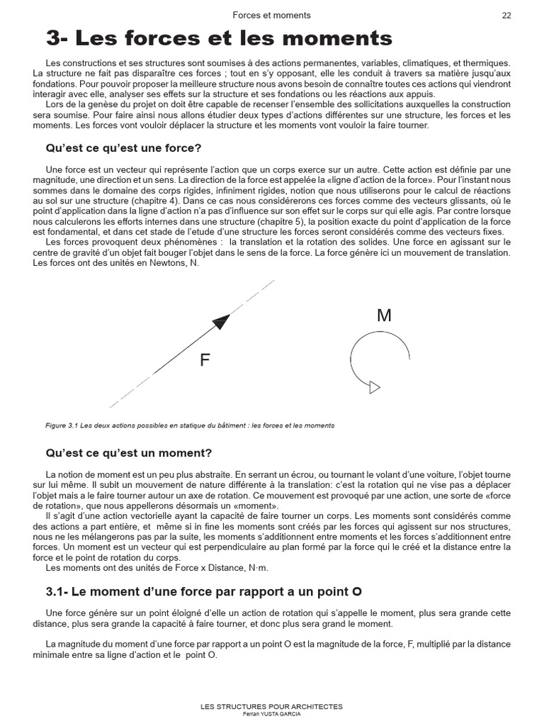 Forces et moments en structures | PDF | Moment d'une force | Obliger
