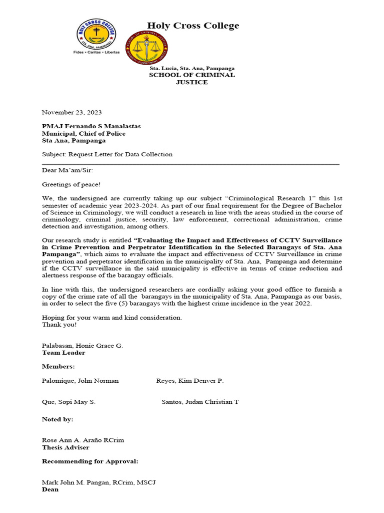Edited Request Letter For Data Collection 1 | PDF | Closed Circuit ...
