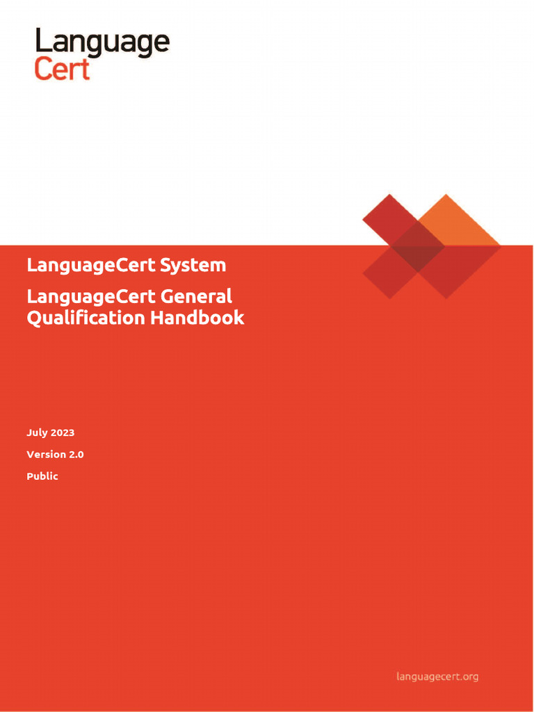 LanguageCert General Qualification Handbook Ver11 | PDF | Human Communication | Communication
