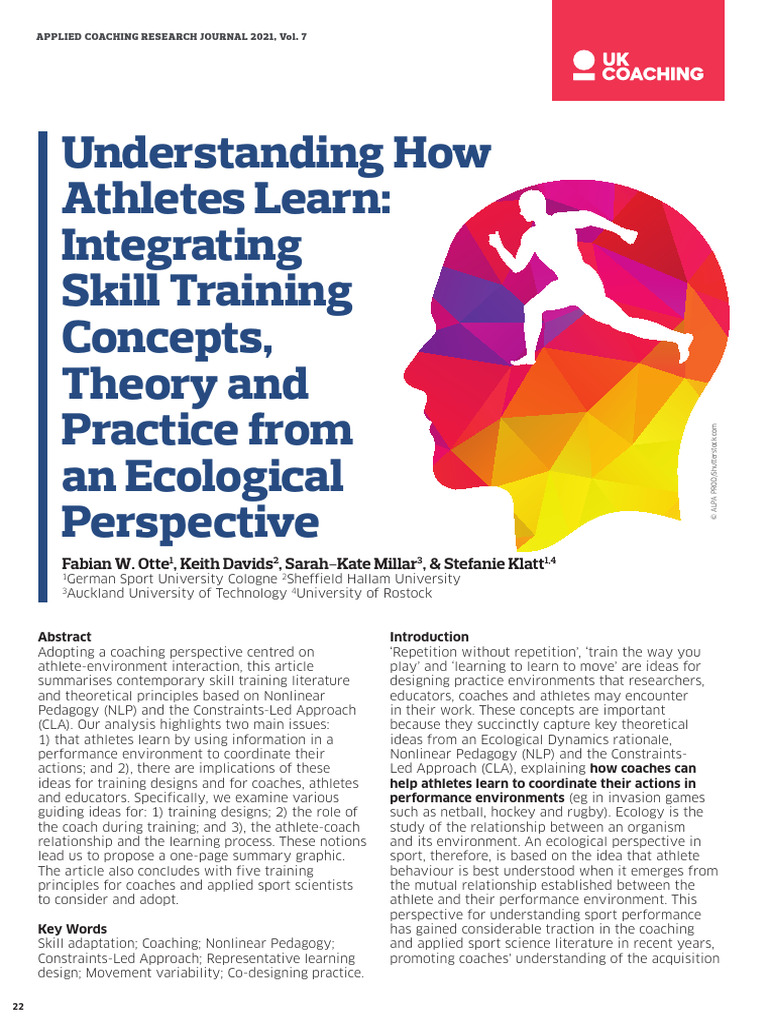 Research Journal Vol 7 Understanding How Athletes Learn | PDF ...