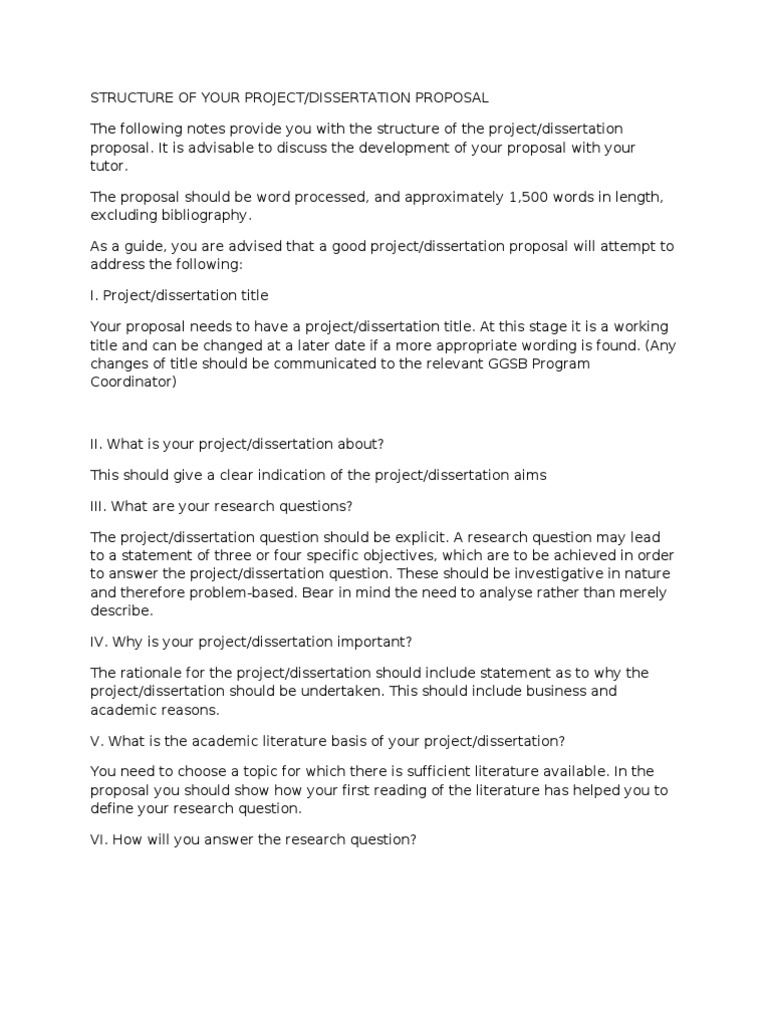 Dissertation Proposal Guide | PDF | Thesis | Question