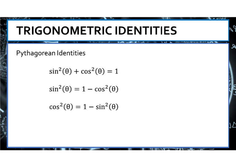 Pythagorean Identity - Sin Cos | PDF