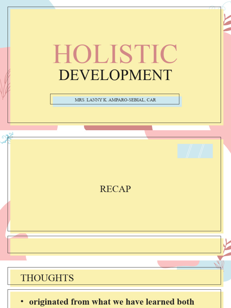 Lesson 2 Holistic Development | PDF | Thought | Cognitive Development