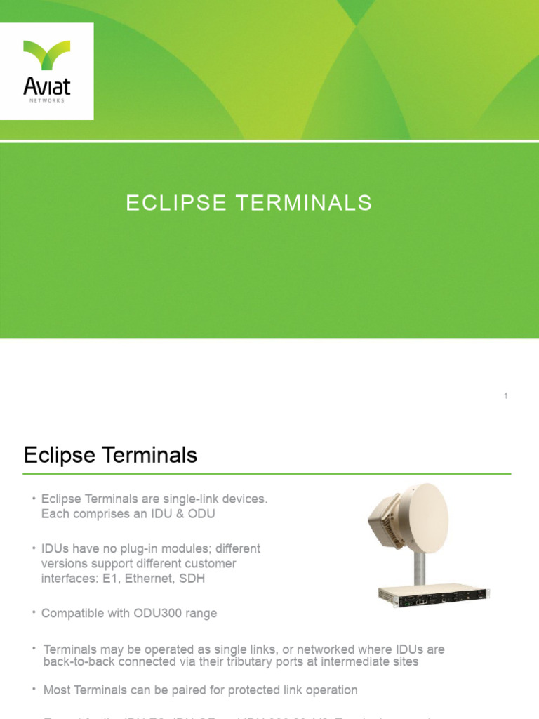 Eclipse IDU Terminals Overview | PDF | Ethernet | Computer Standards