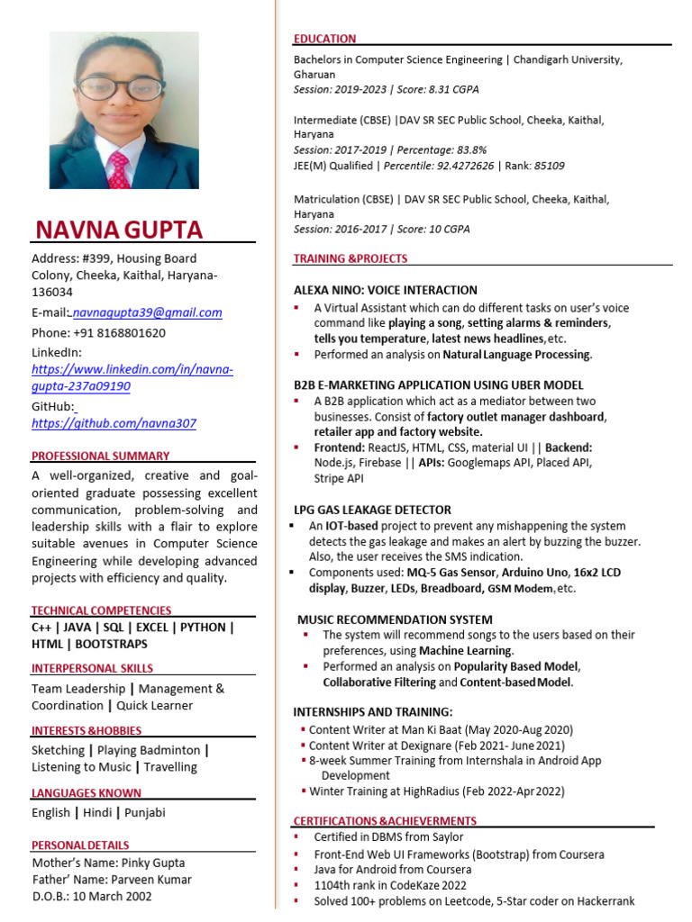 Navna Gupta RESUME | PDF