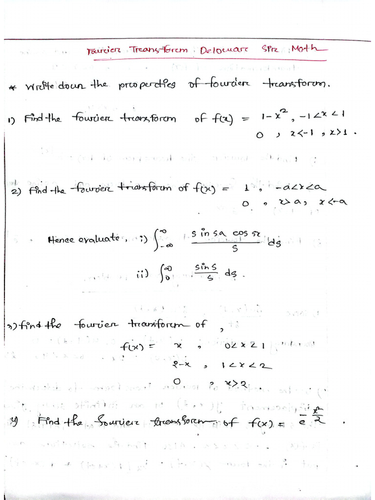 Fourier Transform All Combined Pdf