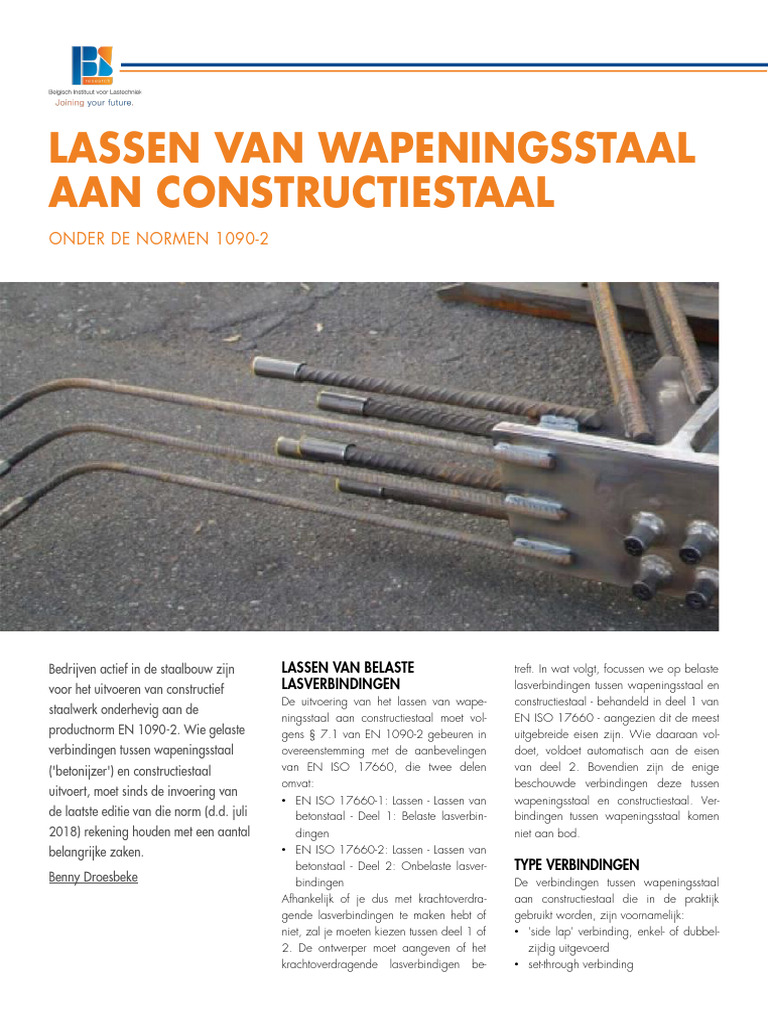 Lassen Van Wapeningsstaal Aan Constructiestaal | PDF