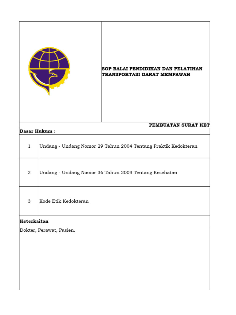 Sop Pelayanan Alur Surat Sakit | PDF