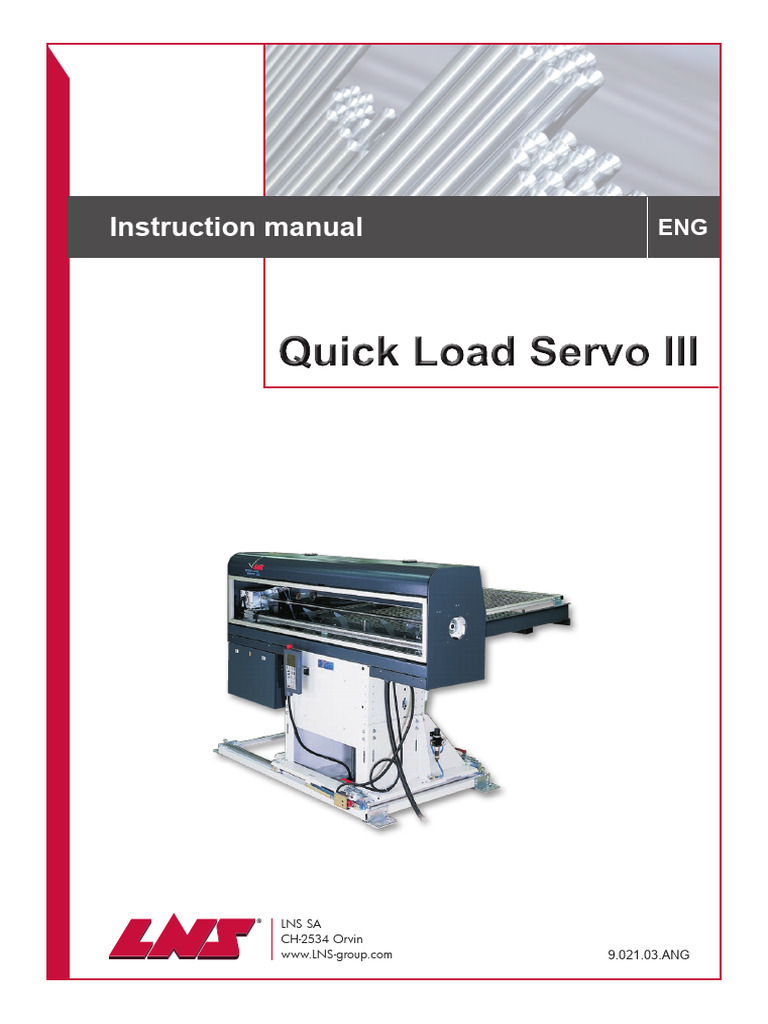 User Manual - Quickload Servo III | PDF | Screw | Manufactured Goods