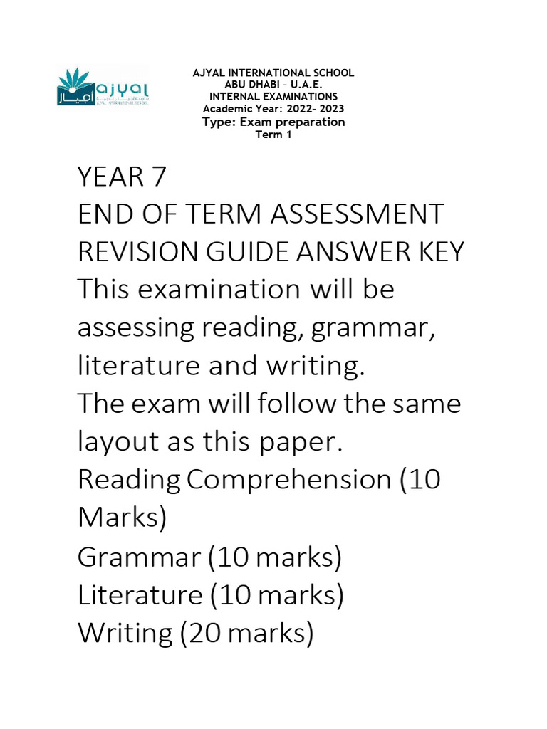 Year 7 Revision Guide Updated | Download Free PDF | Pronoun | Linguistics