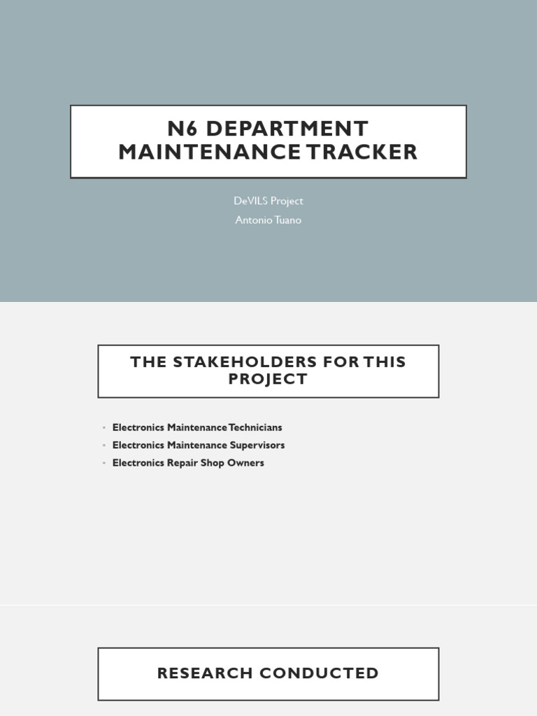 n6 Department Maintenance Tracker | PDF | Application Software | Web ...