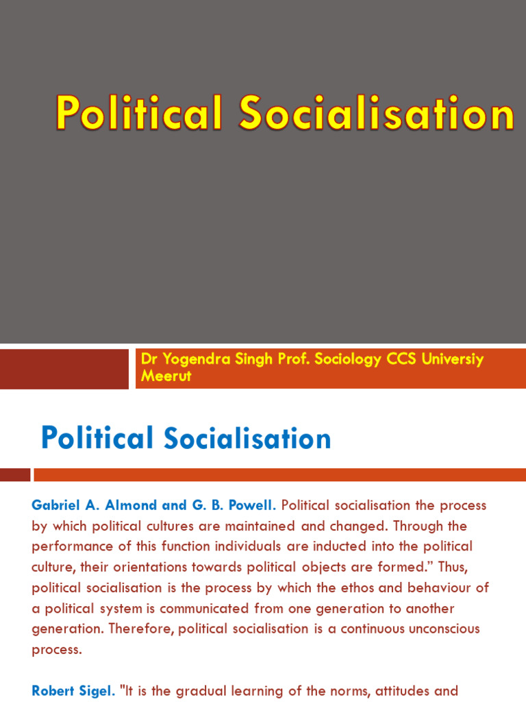 Political Socialisation | PDF | Socialization | Family