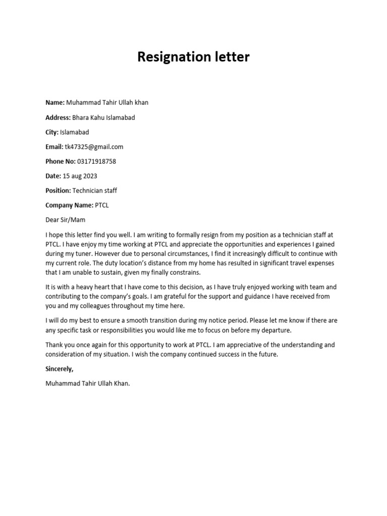 Resignation Latter | PDF