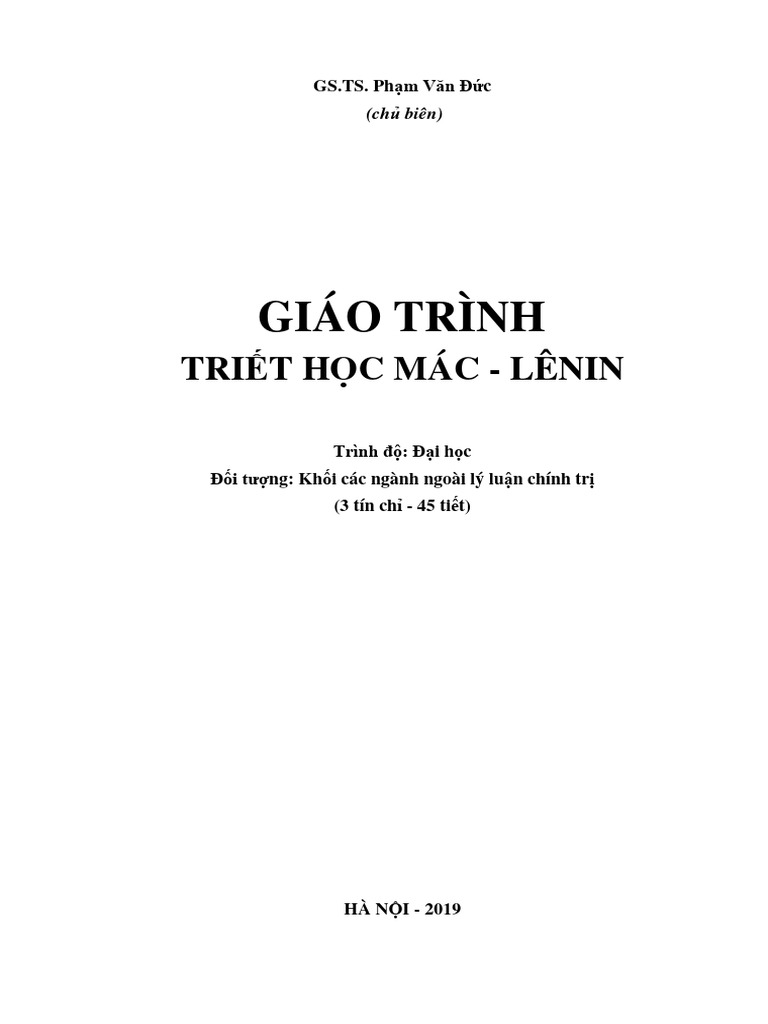 (Chuong 1) - Giao Trinh Triet Hoc Mac-Lenin | PDF