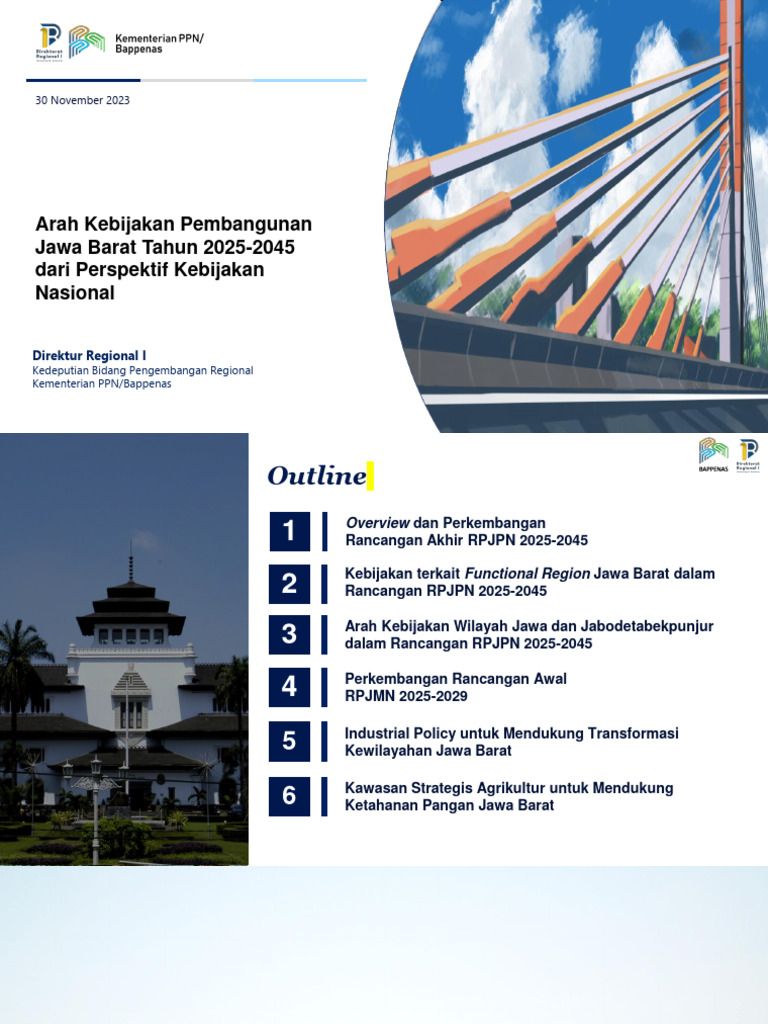 Kebijakan Pembangunan Jawa Barat 2025-2045 | PDF