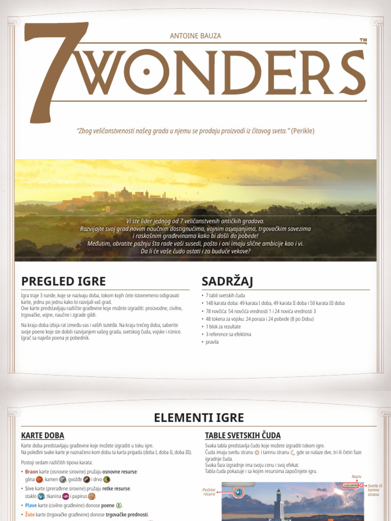7 Wonders Pravila | PDF