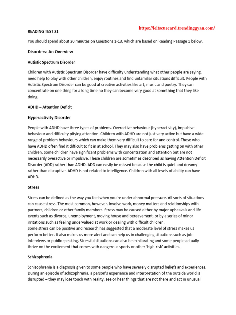 Ielts Reading Test 21 | PDF | Biometrics | Obsessive–Compulsive Disorder