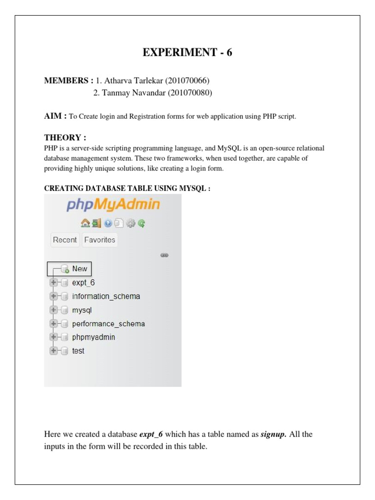Osc - Experiment - 6 | PDF | Login | Php